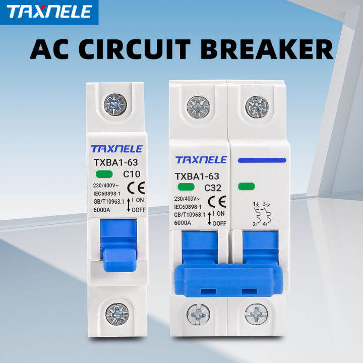 AC MCB 1P 2P 230V 400V 6KA Mini Circuit breaker Air Switch 6A 10A 16A 20A 32A 40A 50A 63A ...
