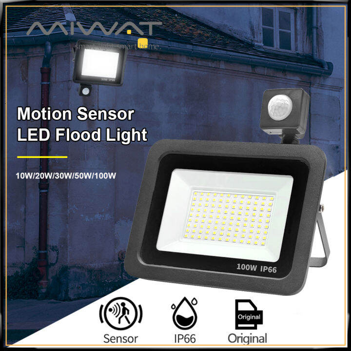 MIWAT PIR Motion Sensor LED Flood Light 10W 20W 30W 50W 100W Outdoor Floodlight 220V 240V ...