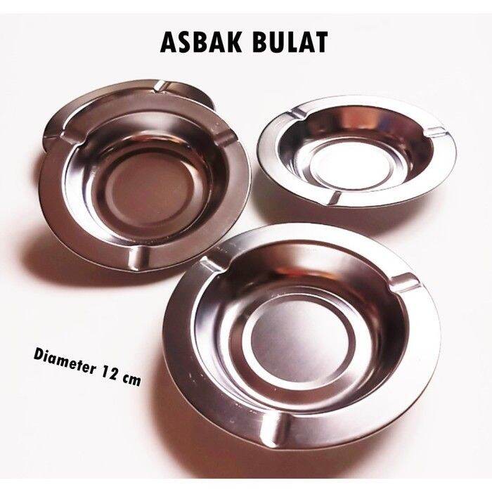 ASBAK ROKOK STAINLESS BULAT 12 CM MANGKOK ASBAK ROKOK BESI ASHTRAY ...