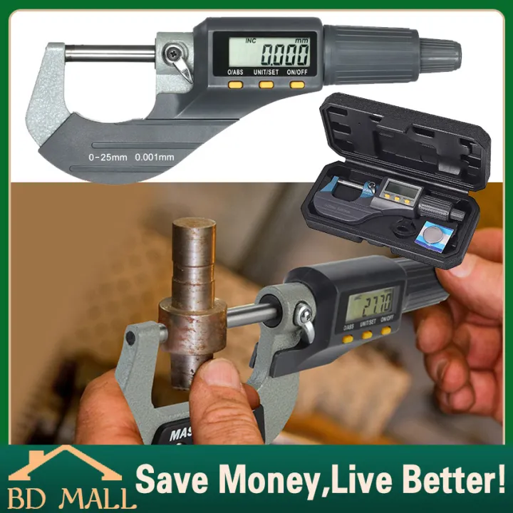 Micrometer 0.001mm Syntek Digital Micro Meter Mikrometer 4 Buttons 0 ...