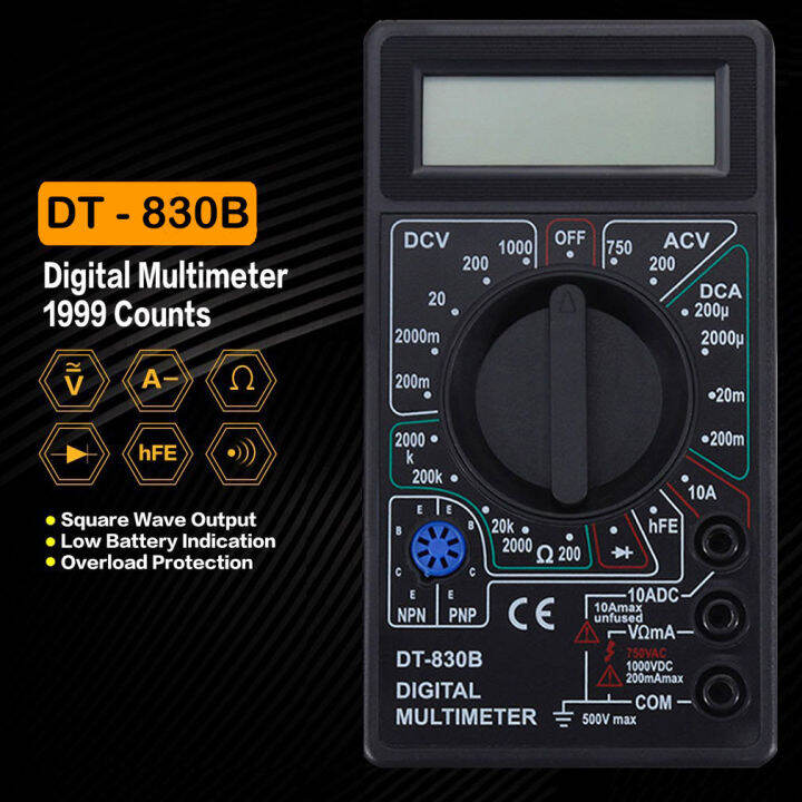 Pocket Size Digital Multimeter DT830B Alat Pengukur Arus Listrik Dengan ...