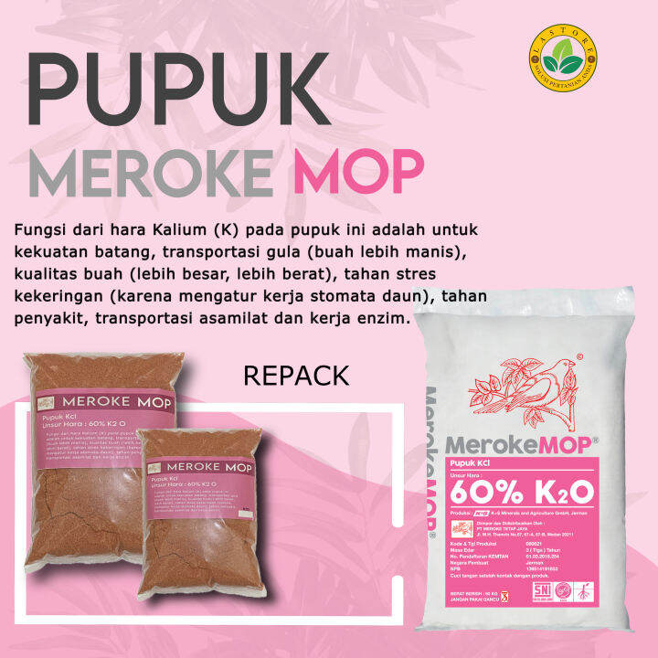 Pupuk meroke mop 1kg kemasan repack kcl merokemop | Lazada Indonesia