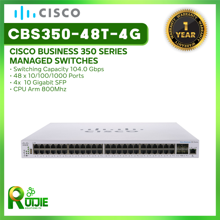 Cisco Business 350 Series Managed Switches, CBS350-48T-4G Cisco Business 350 switch, 48 10/100 ...