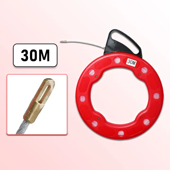 30 Meters Cable Puller Fiberglass Fish Tape Reel Puller Conductive Wire ...