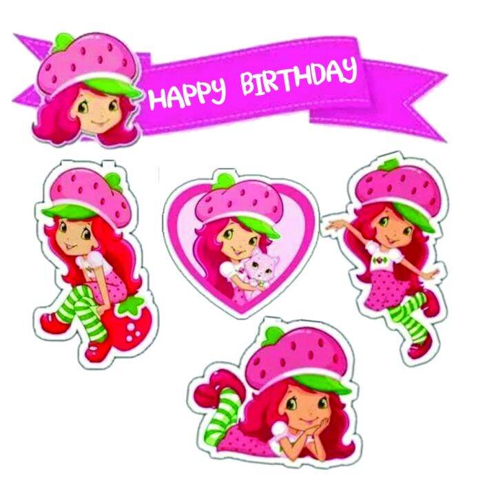JUMBO TOPPER CAKE ULANG TAHUN / HIASAN KUE STRAWBERRY SHORTCAKE ...