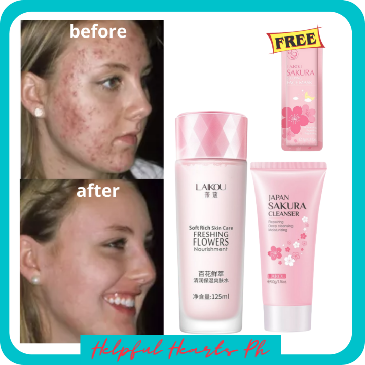 Authentic Japan Sakura Skin Care Set Sakura Cleanser Flower Toner