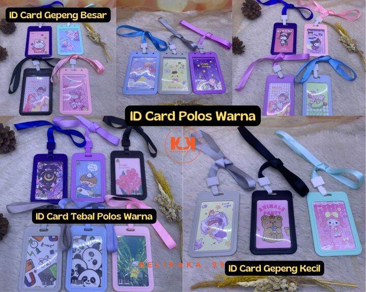 NAME TAG ID CARD HOLDER POLOS WARNA / GANTUNGAN KARTU NAMA / GANTUNGAN ...