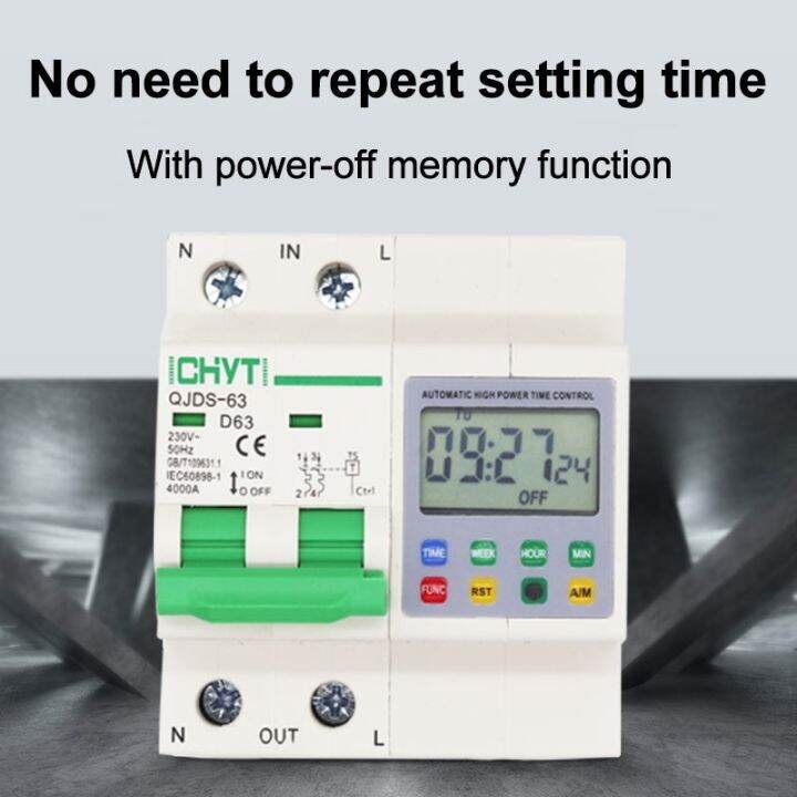 1s-99hours Timer Switch LCD Inligent Circuit Break With Timing Function 63A Countdown Circuit ...