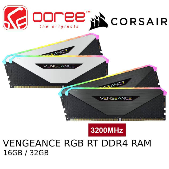 CORSAIR DESKTOP VENGEANCE RGB RT 16GB (8X2) 32GB (16X2) DDR4 MEMORY ...