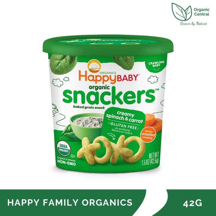 Fast shipping Happy Baby Organics Snackers Baked Grain Snack 43G ...