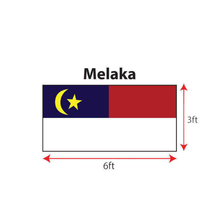 2x4/3x6/2x8 Bendera/Flag Melaka Polyester | Lazada