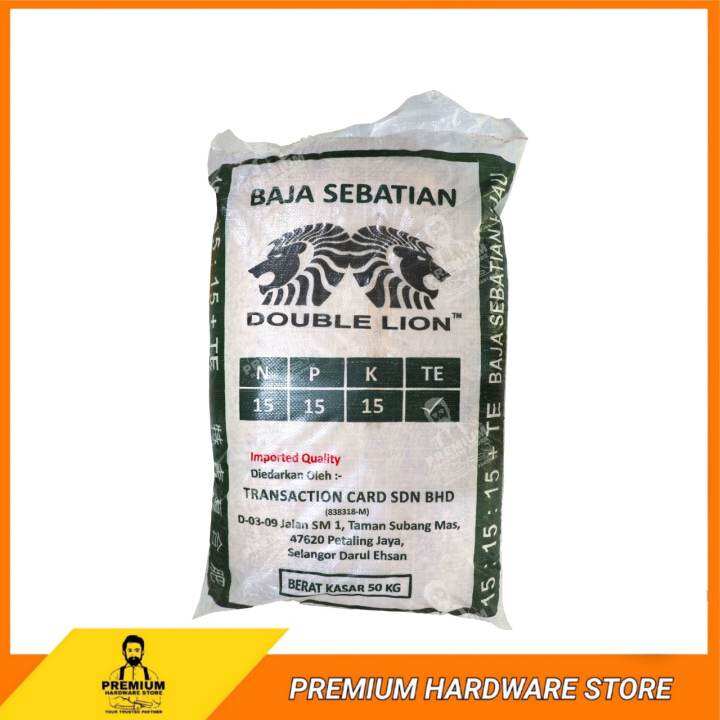 DOUBLE LION Baja Sebatian 15-15-15+TE 50kg Baja Sebati NPK Baja Subur ...