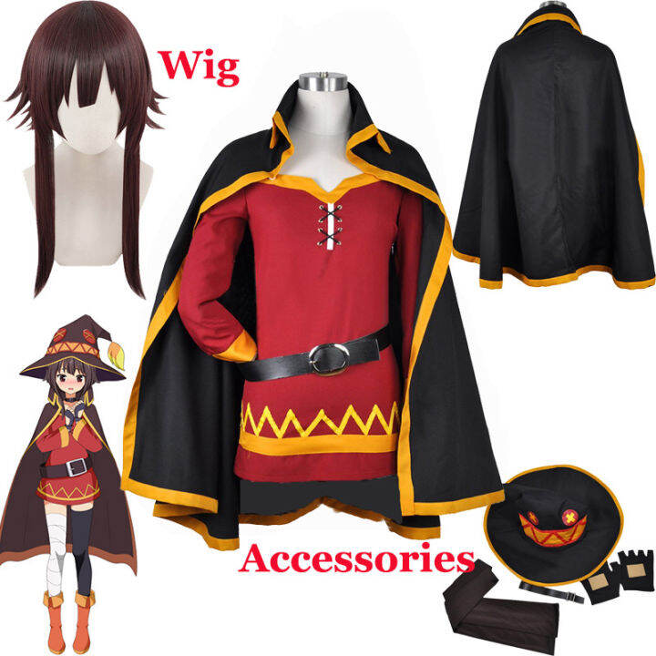 Halloween KonoSuba Megumin Cloak Dress Uniform full set Outfit God's ...