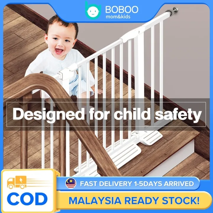 Ready Stock Pagar Baby Gate Auto Close 75-82CM Wall Long Pagar Baby ...