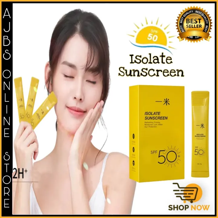 20PCS/Box Original and Effective ISOLATE SUNSCREEN SPF 50+ Moisturizing ...