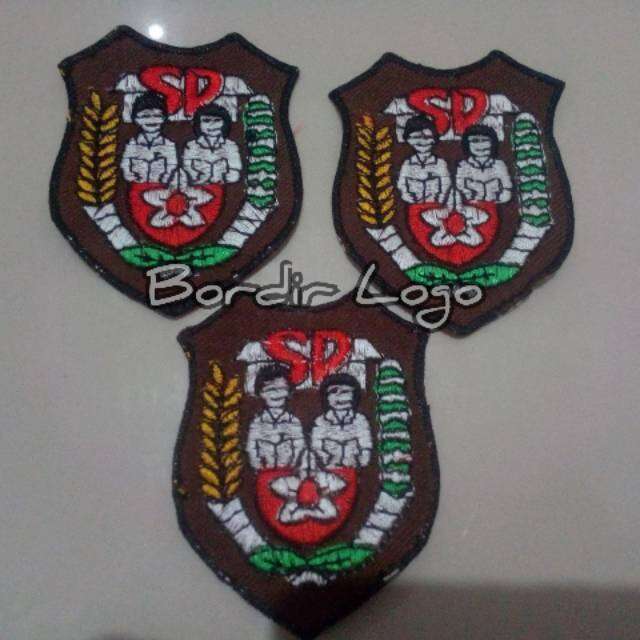 Bordir Logo Saku SD Warna/ Hamat mall/ Logo SD Bordir Tahan lama/ Logo ...