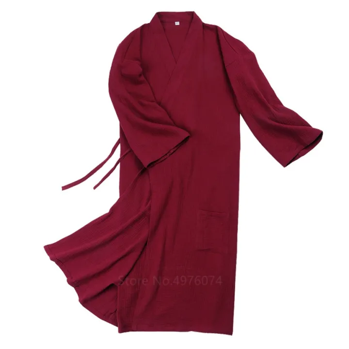 5Colors Japanese Kimono Robe Samurai Costumes for Men Cotton Solid ...
