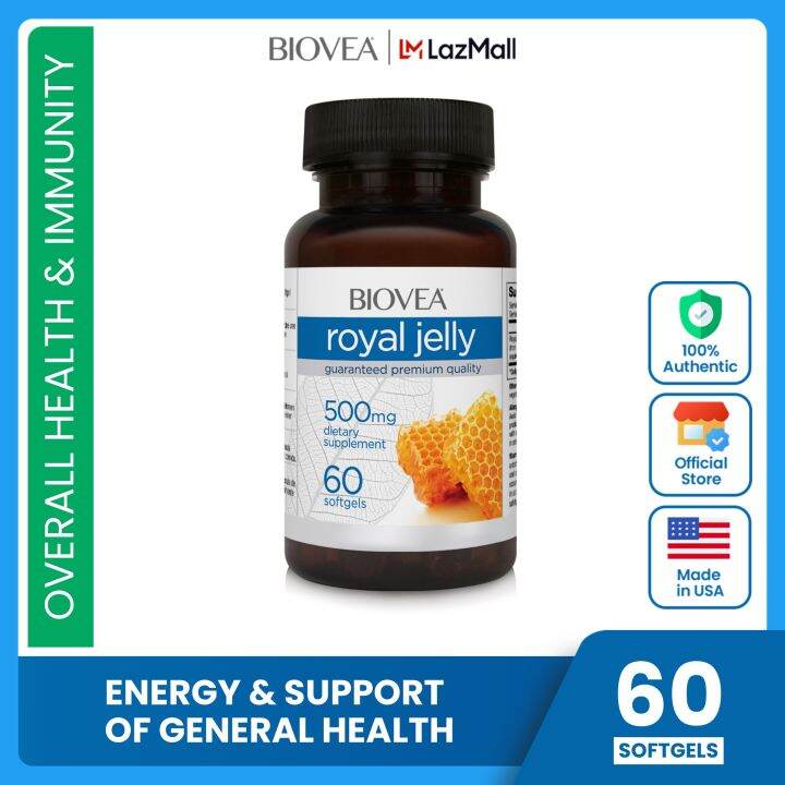Biovea Royal Jelly (500mg) - 60 Softgels (For Wound Healing & Anti Inflammation) | Lazada PH