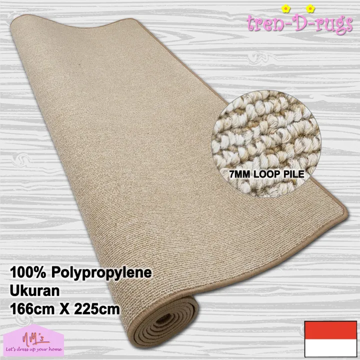 Karpet polypropylene polos tuffted loop pile lantai ruang tamu tidur ...