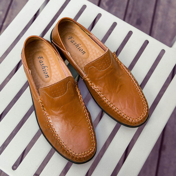 CDFHWUN kasut lelaki kulit Loafers for Men Fashion Leather Simple ...