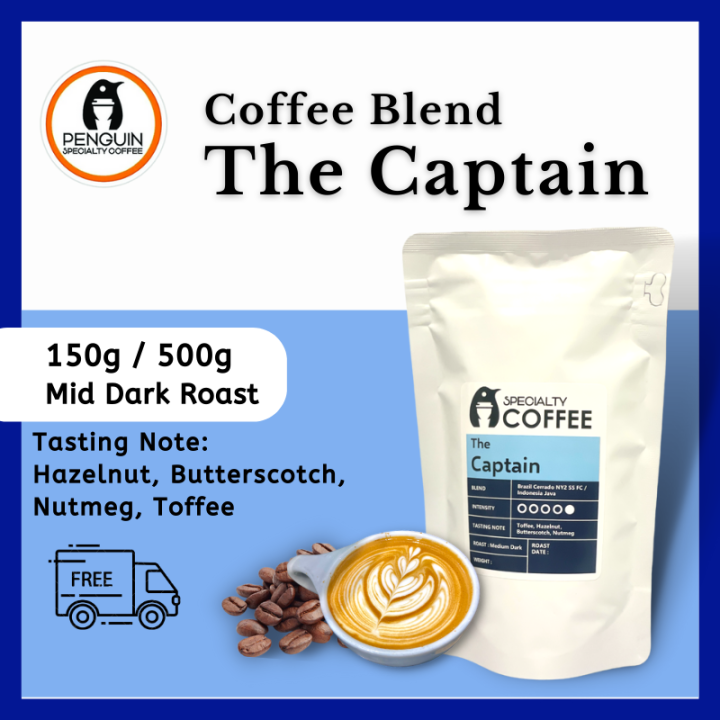 [ PENGUIN COFFEE] The Captain . Espresso Coffee Blend 100 % Arabica ...