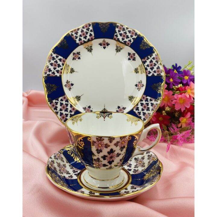 [Royal Albert] 100 Years Regency Blue 3pc Tea Set (1900s)TV2 | Lazada PH