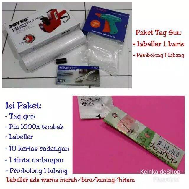 PAKET komplit alat cetak label harga price labeller kertas tinta isi ...