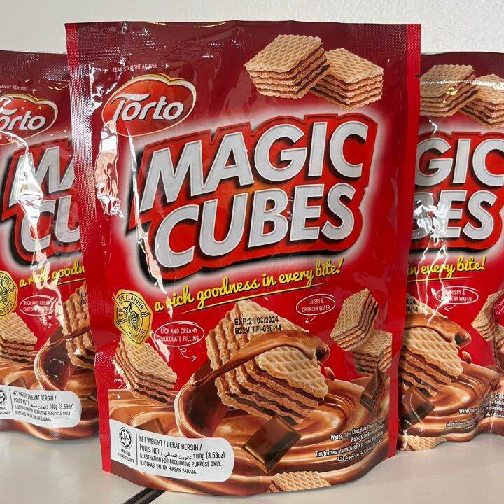 ขนมช็อคโกแลตTorto Magic Cubes Chocolate Wafer ขนมขบเคี้ยว ขนมทานเล่น ...