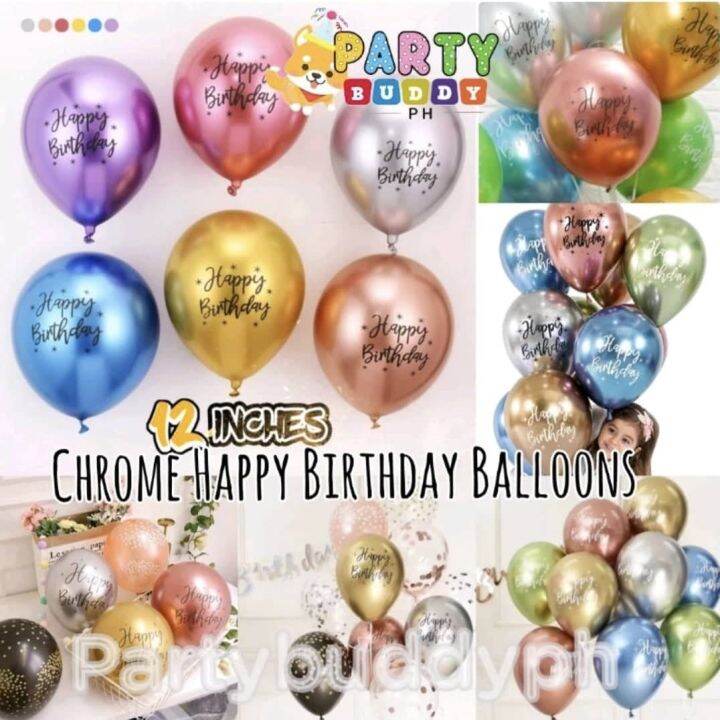 Happy Birthday Chrome Balloons Glossy Shine 12inches sold by ...