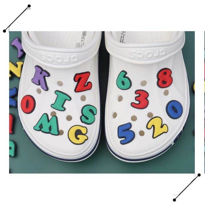 ZLACK】 Cute Letter Number Jibbitz Slippers Accessories for kids ...