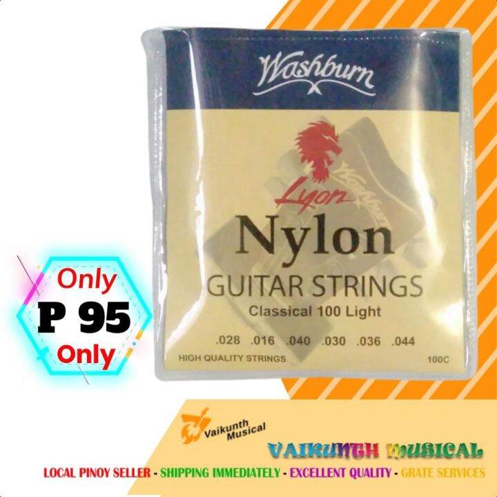 Nylon Classical Guitar Strings Set 100 Lyon By Washburn High Quality ...