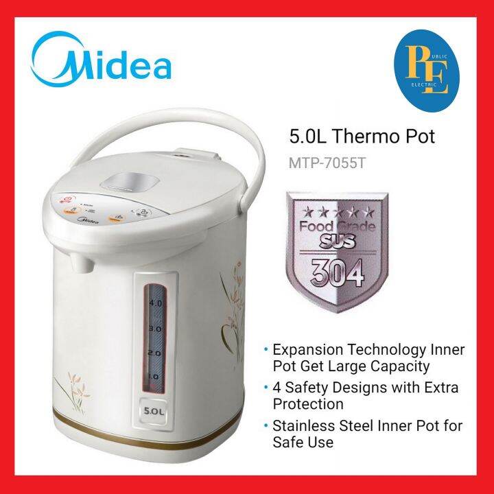 Midea 5.0L 3000 Series Electric Thermo Pot - MTP-7055T | Lazada