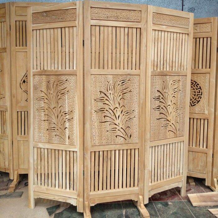 Sketsel Pembatas Ruangan Kayu Jati Minimalis Termurah - 2 pintu - 2 ...