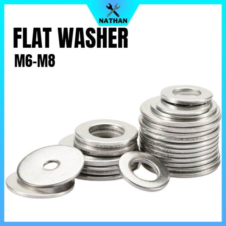100 PCS STAINLESS FLAT WASHER 3MM 4MM 5MM 6MM 8MM 10MM 12MM (1/8 5/32 3 ...