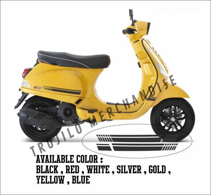 Stiker Vespa S125 Striping List Cutting Sticker Sepasang SKU V02 ...
