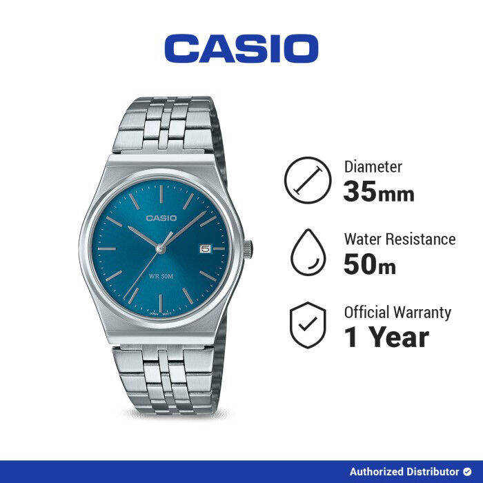 Casio General MTP-B145D-2A2VDF Original Jam Tangan Pria Analog Navy ...