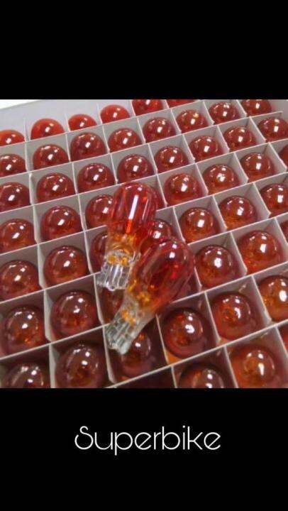 Bulb signal 12V 10 T13 Bulb Meter Orange Color Universal Signal Mentol ...