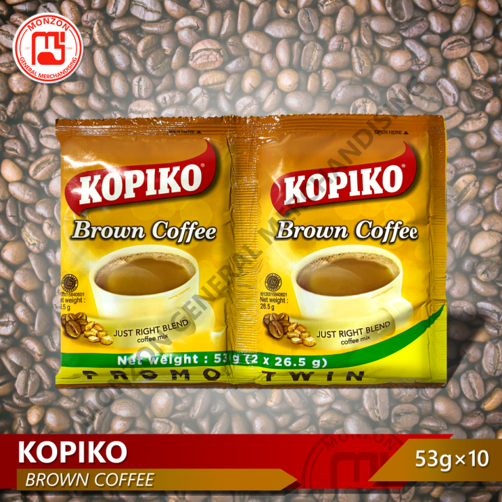 Kopiko Brown Coffee Just Right Blend Coffee Mix Twin Pack 53g×10 ...
