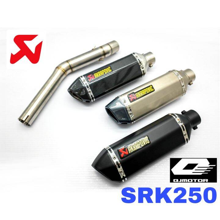 Exhaust QJMotor SRK250 Ekzos Tabung Akrapovic Long Muffler Full System ...