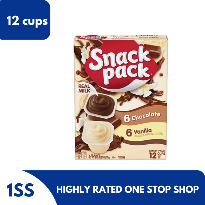 Hunts Snack Pack Vanilla and Chocolate Pudding, 12cups | Lazada PH