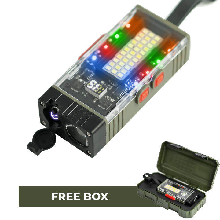 Korek Elektrik Senter 4 In 1 Alarm 120db COB + Sorot Super Terang - D60 ...