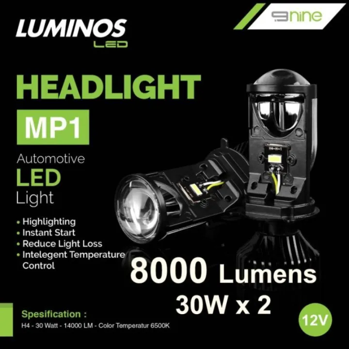 LAMPU LED UTAMA MOBIL PROJEKTOR MINI H4 HI LOW PROJI MINI LED LUMINOS ...