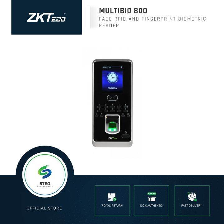 STEQ ZKTeco MultiBio 800/ID Face RFID and Fingerprint Biometric Reader | Lazada PH