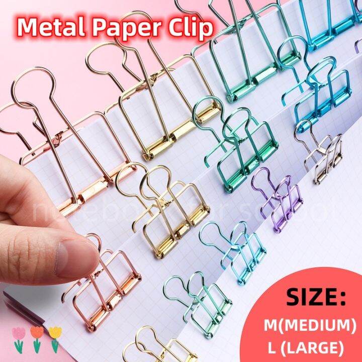 Metal Paper clip for binder storage long tail clip cute M/L bill clip ...