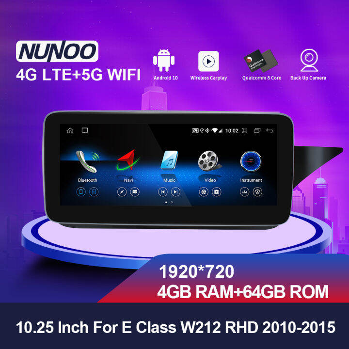 2022nunoo Android 10.0 Qualcomm 8 Core รถเครื่องเล่นดีวีดีสำหรับ Benz W212 E200 E230 E260 E300 ...