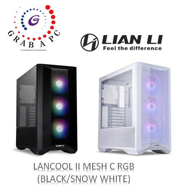 LIAN LI LANCOOL II MESH C RGB WITH TYPE C PORT (BLACK/SNOW WHITE ...