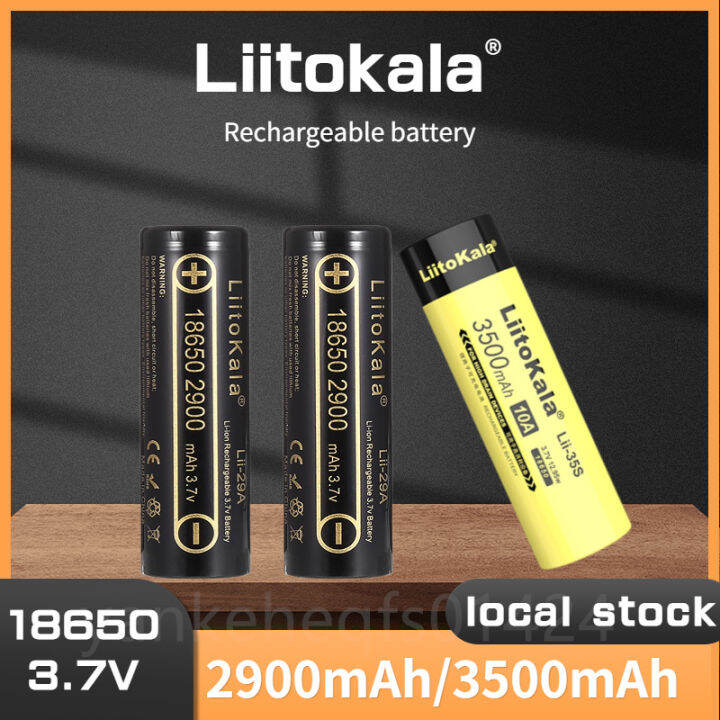 LiitoKala 18650 2900mAh 3.7V/ 3500mAh 10A High power discharge ...