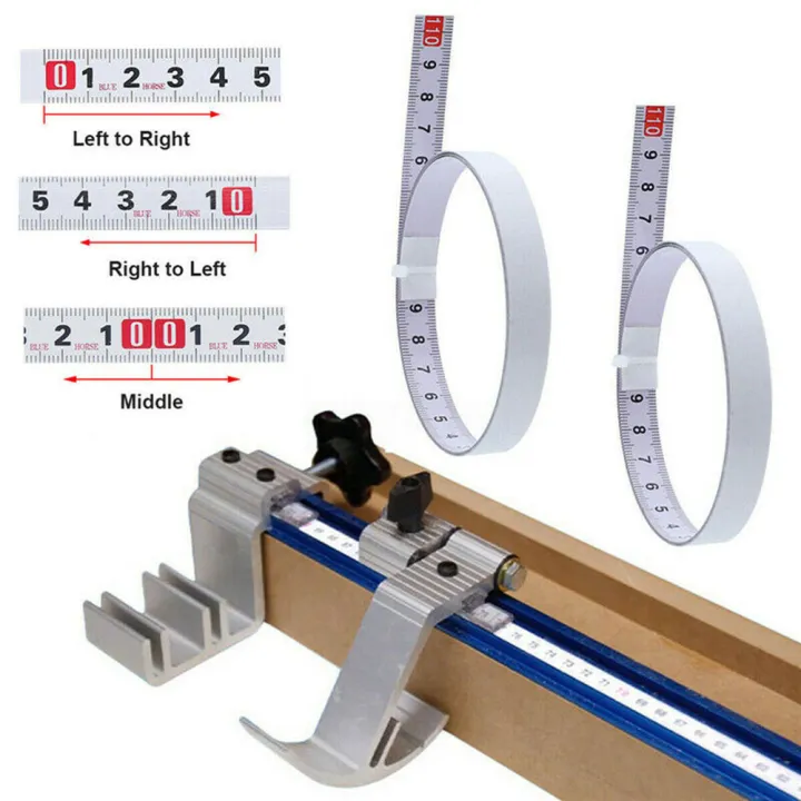Toolstar เทปงานไม้วัดกาวสตีลBackingไม้บรรทัดสำหรับMiter Saw T-Track ...