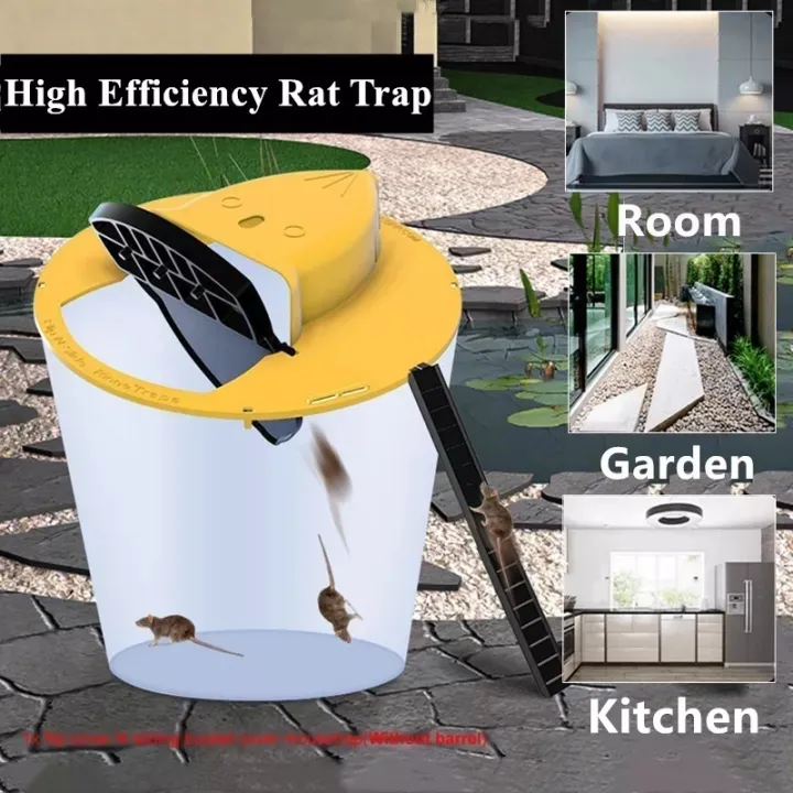 Reusable Mouse Trap Plastic Bucket Lid Rat Traps Humane Or Lethal ...