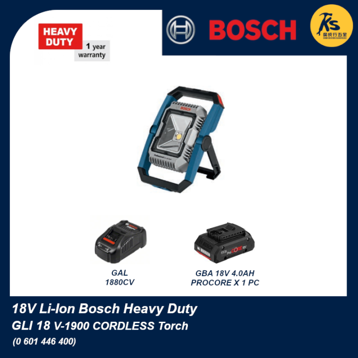 BOSCH 18V Cordless Torch GLI 18V-1900 BOSCH FLOODLIGHT ( 0 601 446 400 ...